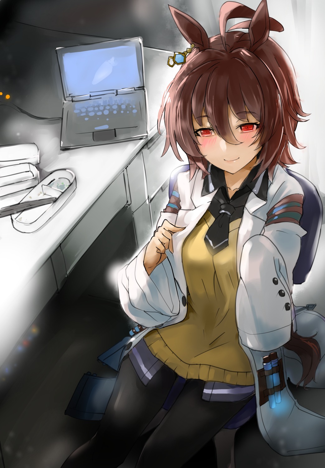 uma musume pretty derby agnes tachyon (umamusume) animal ears pantyhose sweater tagme tail ...